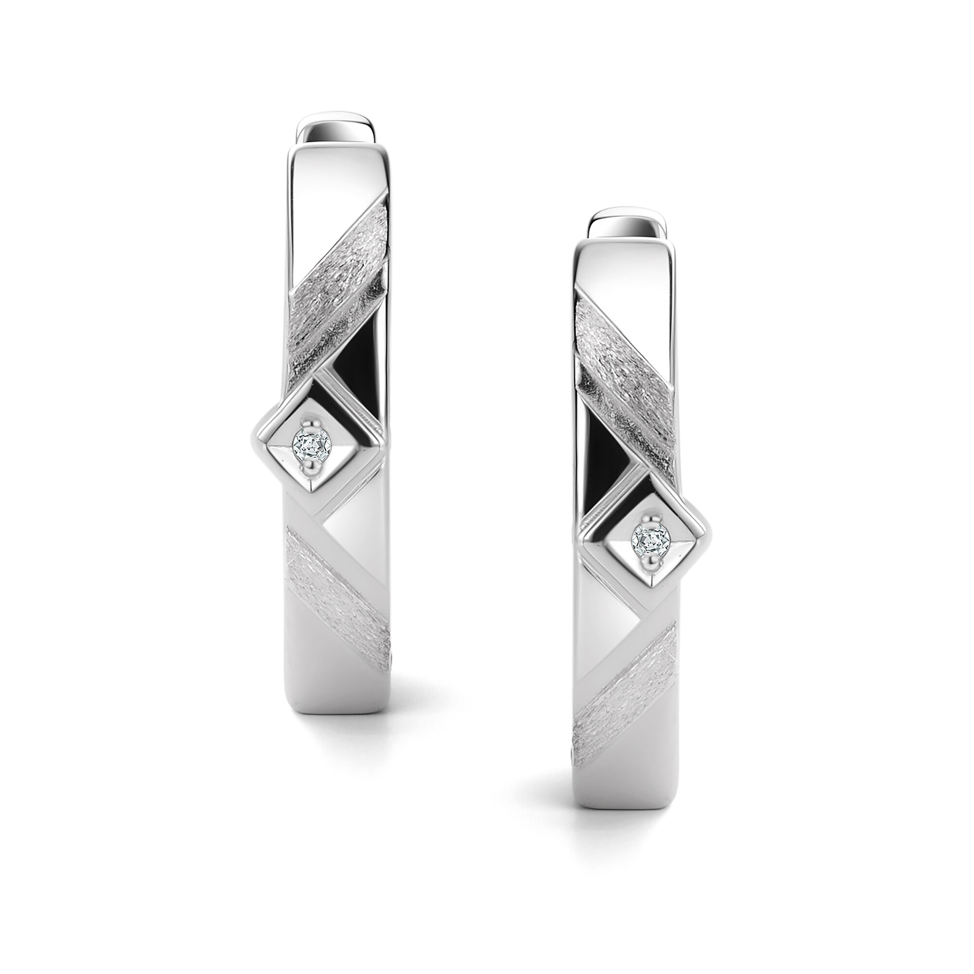 Серьги, серебро, 925 проба, родирование, бриллиант