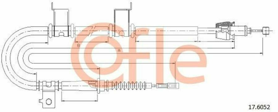 COFLE 92176052 трос ручника левый! L=1673\ KIA Ceed 1.4-2.0i/CRDi 06>