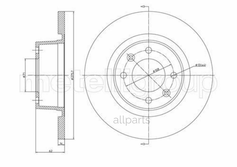 METELLI 23-0558C Диск тормозной Metelli