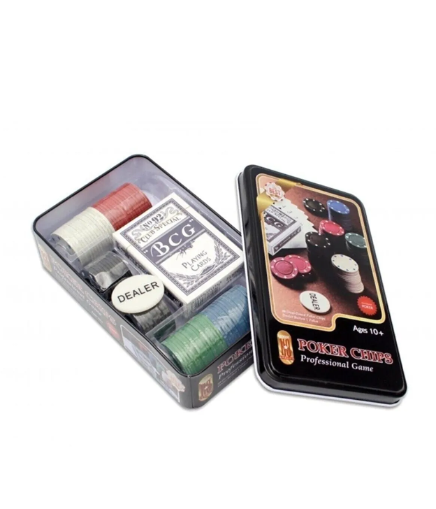 *Игр(Миленд) Набор д/покера Professional Poker [80фишек с номиналом; в металл. футляре] (ИН-3728) 18+