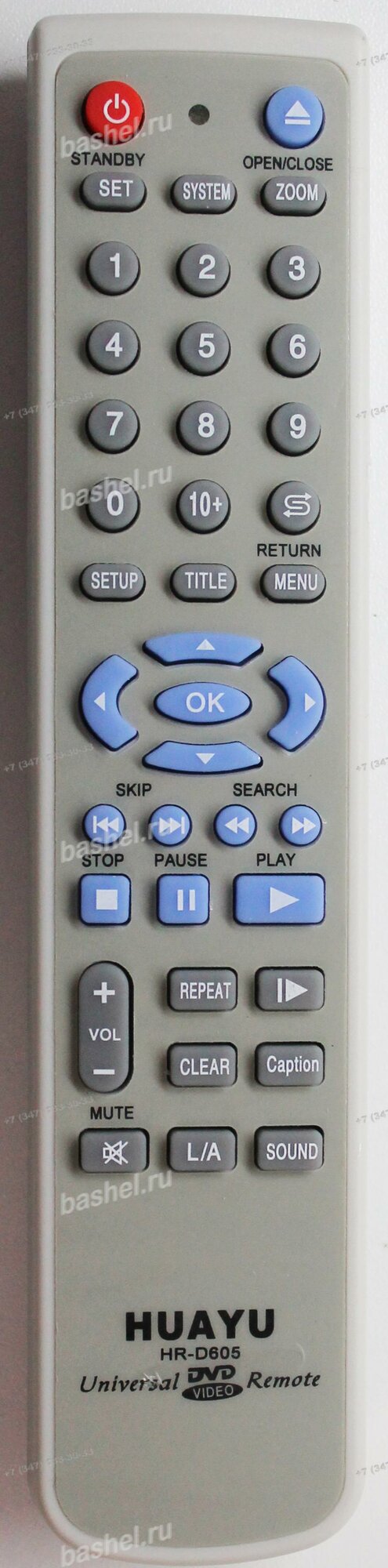 UNIVERSAL DVD RM-D605, Пульт ДУ