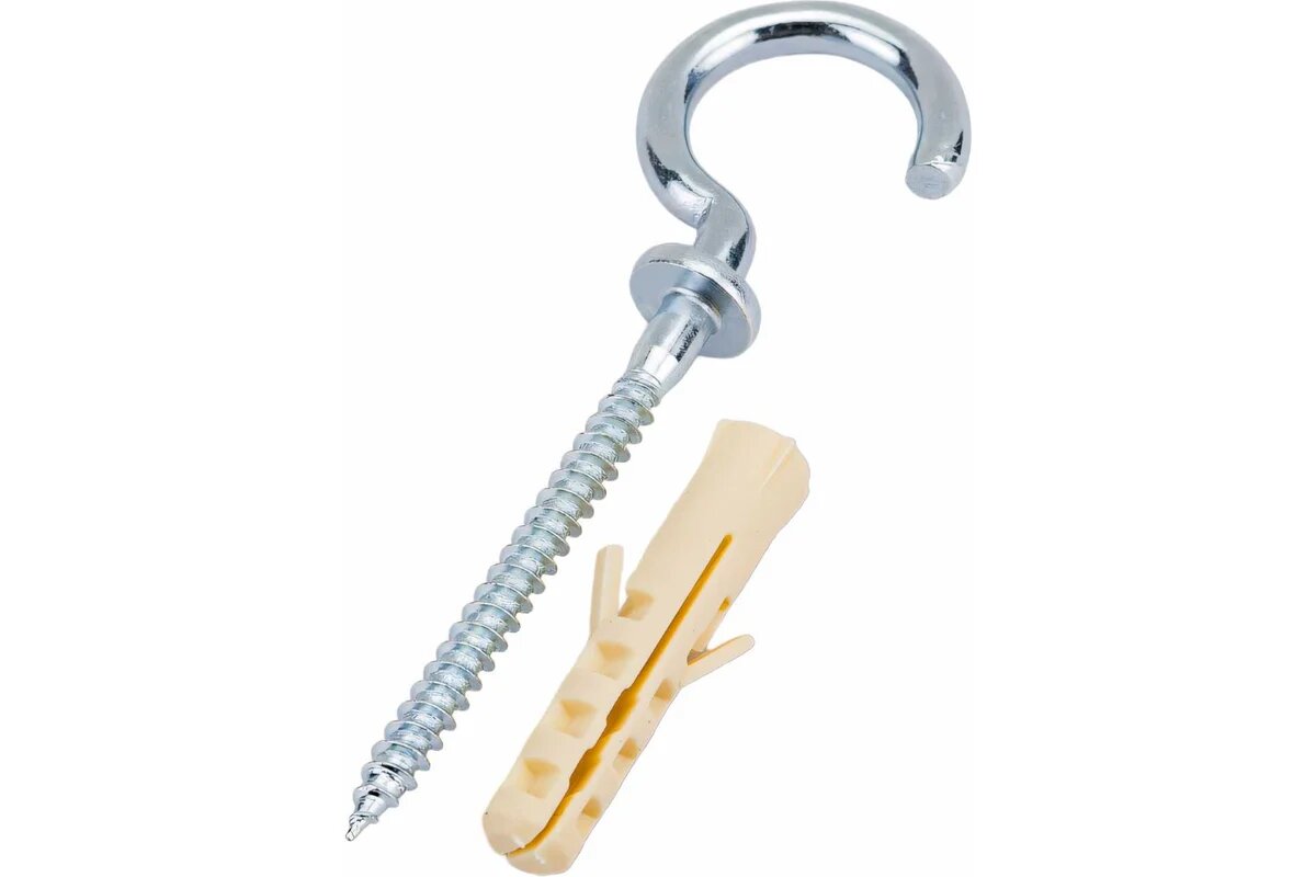 Европартнер крюк-шуруп Zn d3,5×L70 мм с манжетой, комплект 2 шт для крепёжных работ