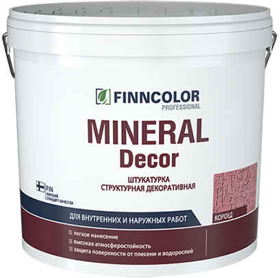 Декоративная Штукатурка Короед 16кг 2 мм Finncolor Mineral Decor / Финнколор Минерал Декор.