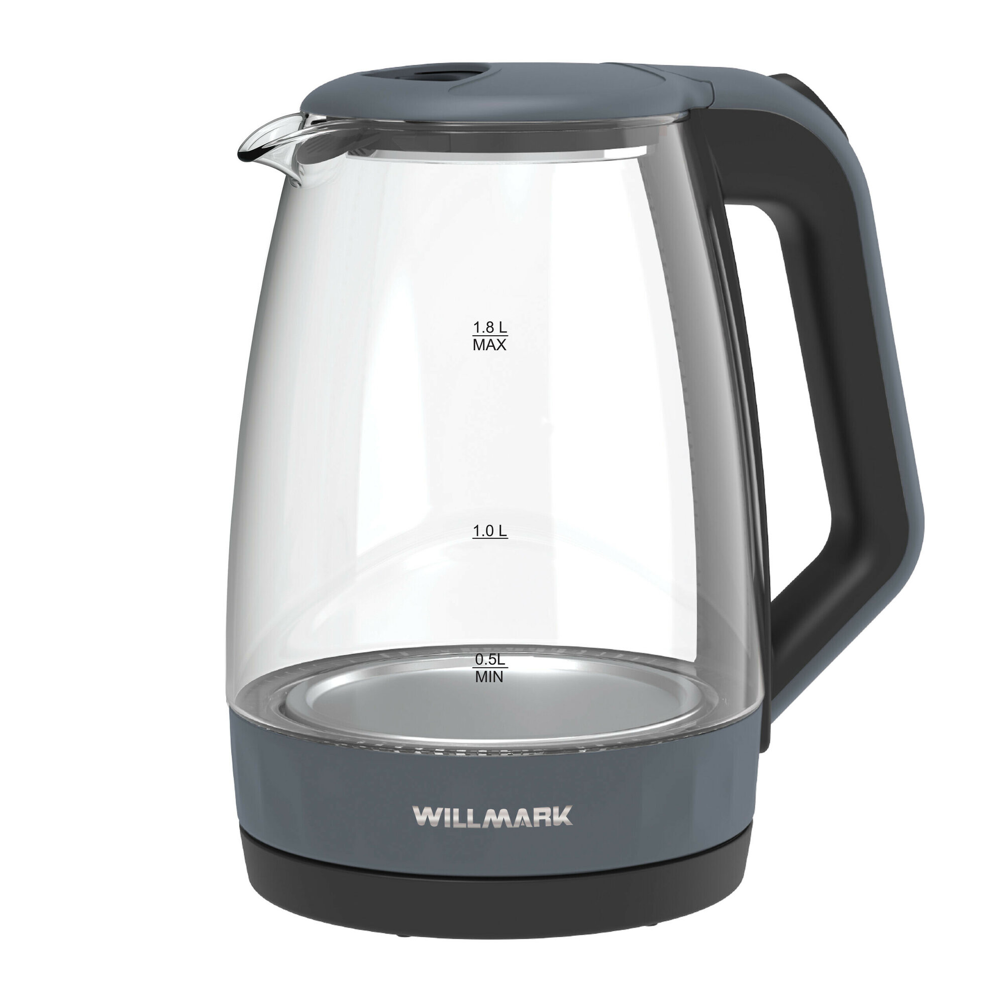 Чайник WILLMARK WEK-1823G серый/черный