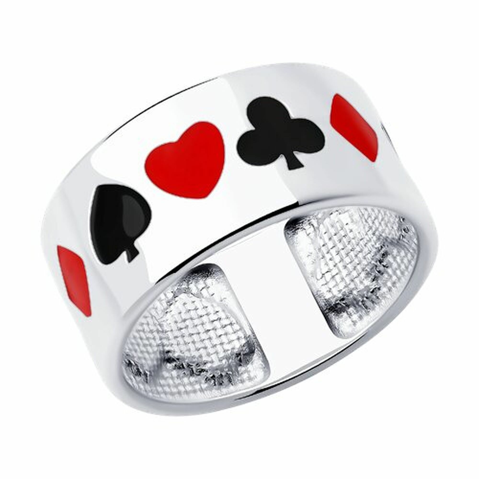 Кольцо, серебро, 925 проба, родирование, эмаль