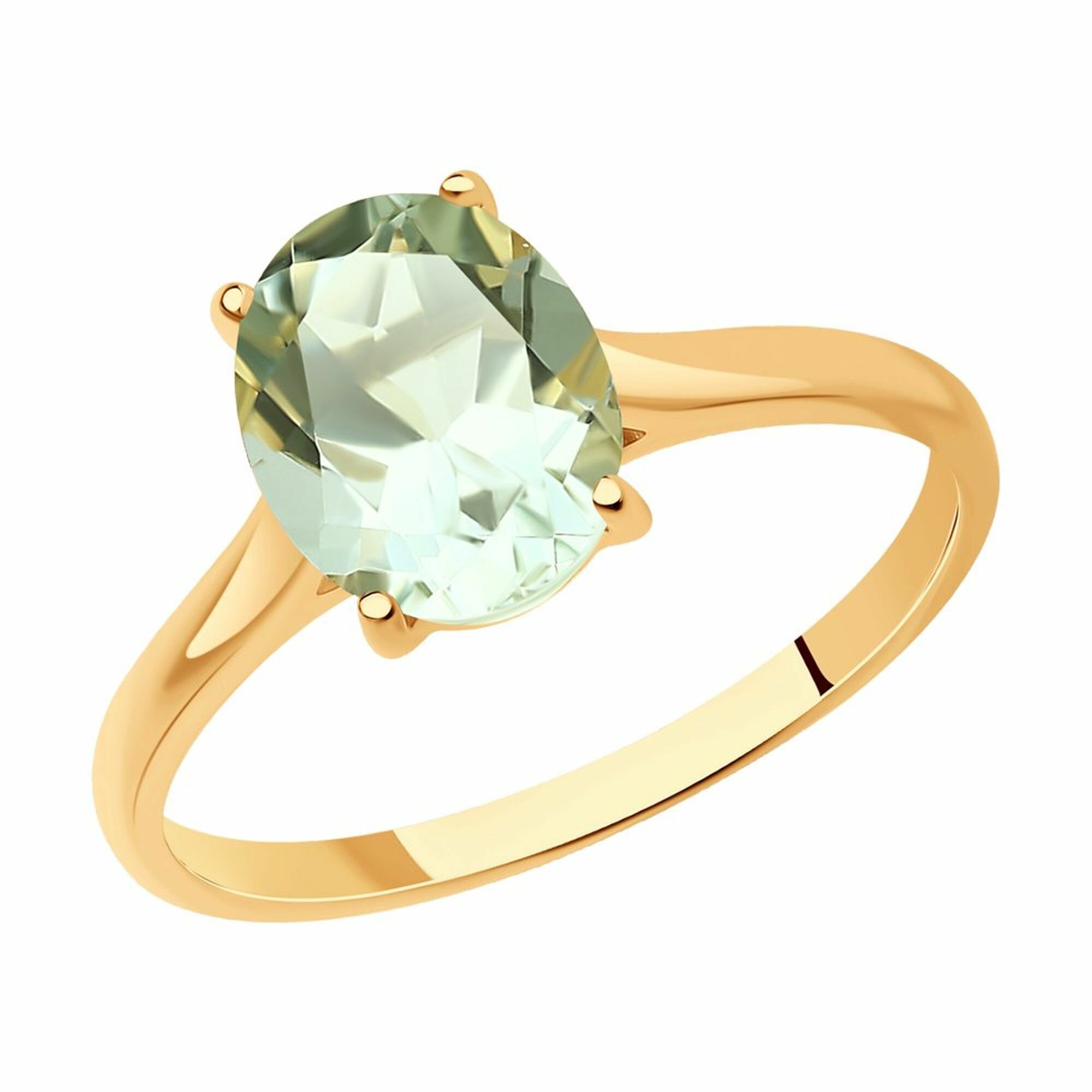 Кольцо, красное золото, 585 проба, аметист