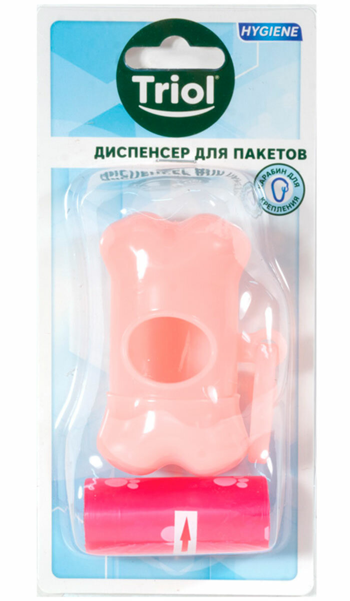 Контейнер для гигиенических пакетов Triol Hygiene Косточка для выгула собак с пакетами уп. 15 шт1 шт