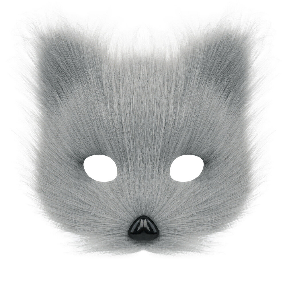 Костюм для Хэллоуина "Лисья маска", имитация, ручная работа, серый