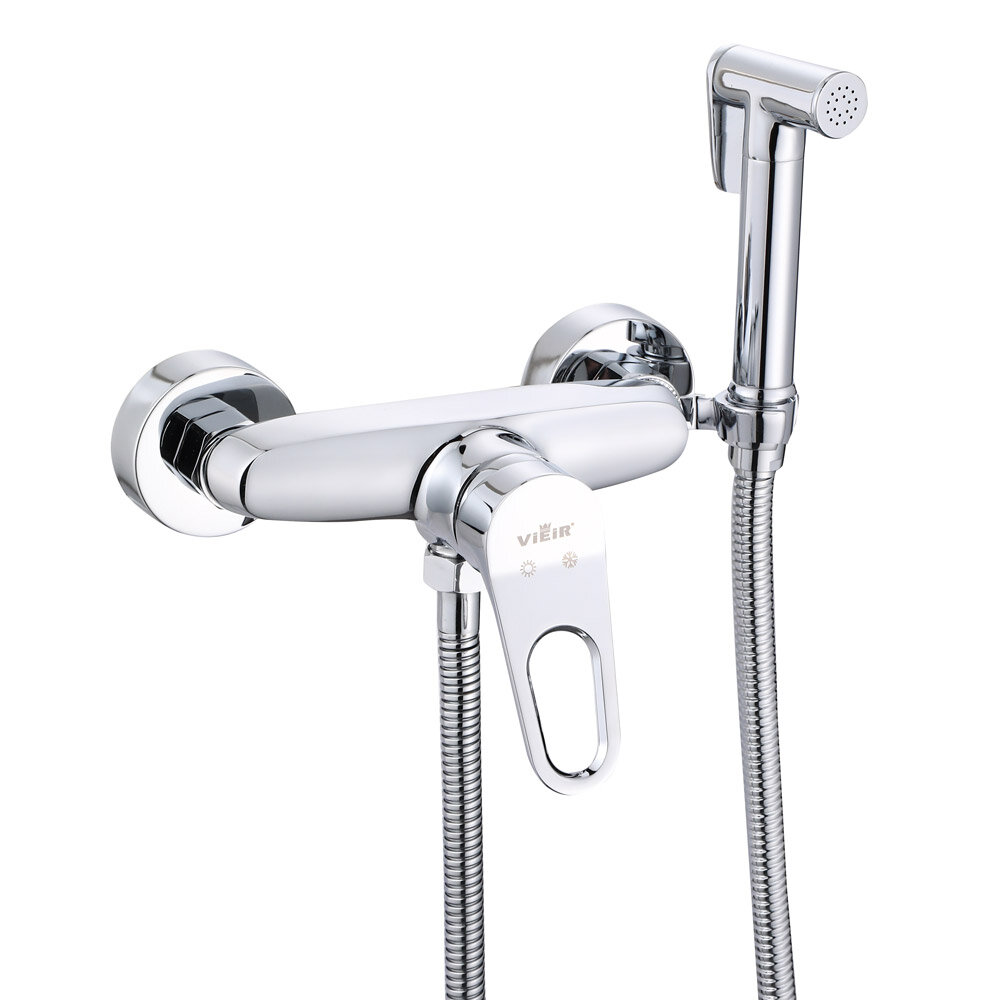 Смеситель для биде из латуни с лейкой и шлангом V023552 цвет хром от бренда Vieir