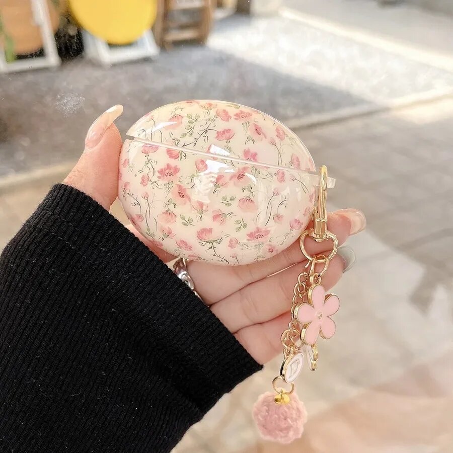 Роскошный чехол для наушников с цветочным принтом для Huawei Freebuds 5i 6i Se2 SE 4/Pro 3 4, чехол с бесплатным зажимом/freebuds 6i, силиконовый чехол для наушников