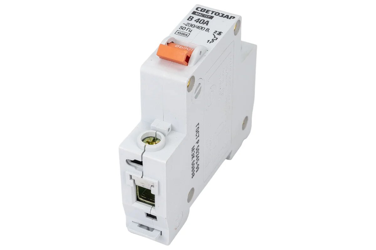 Светозар Автоматический выключатель 1-полюсный B-тип расцепления 40 А 230/400 В 49050-40-B