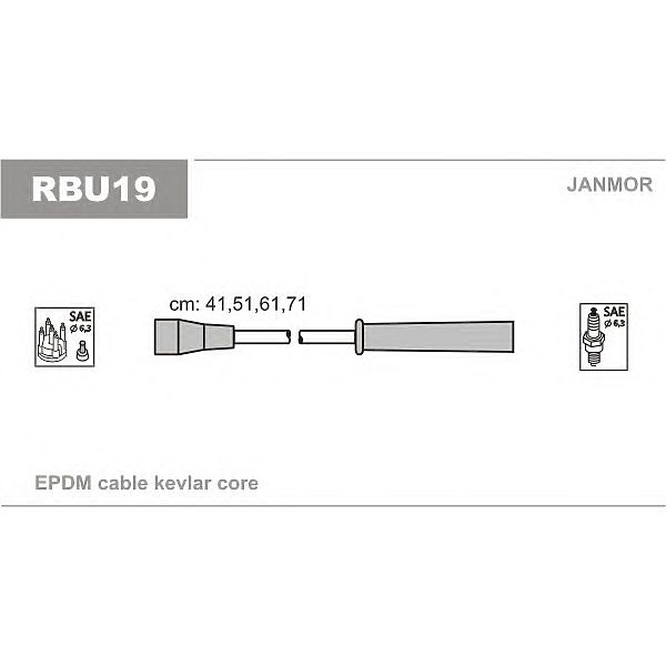 JANMOR RBU19 (7700866923 / 7700866923 / JMRBU19) к-кт проводов\ Renault (Рено) Megane (Меган) classic / Scenic (Сценик) 1.6