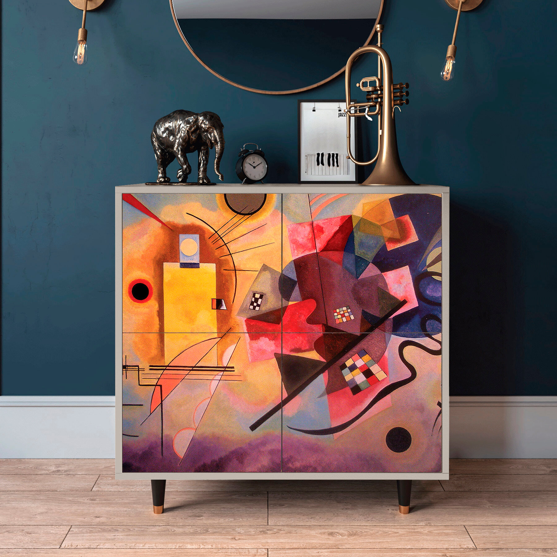 Комод - STORYZ - BS3 Modern Art by Kandinsky , Размер - 94 x 96 x 48 см, Цвет корпуса - Сатин