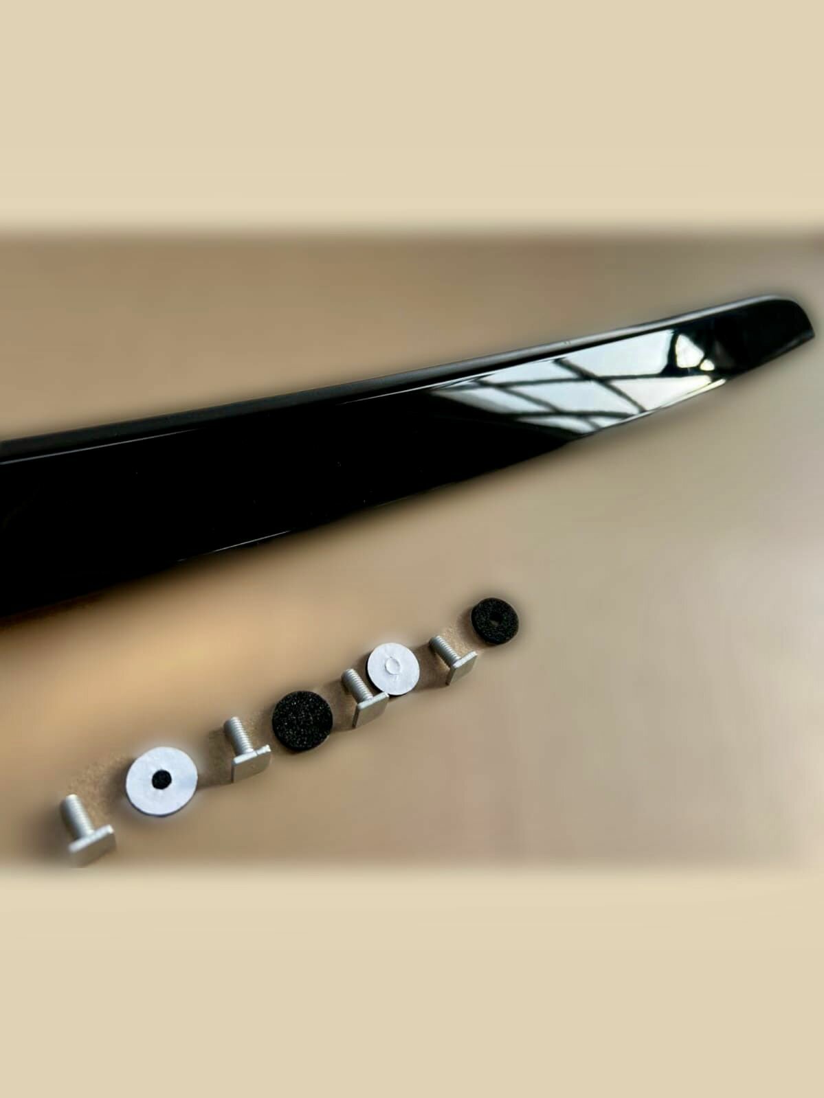 Сабля для Chevrolet Lacetti, передний молдинг, черная, глянцевая, пластик