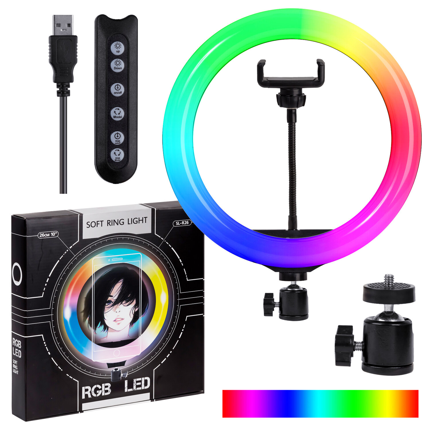 Селфи кольцо SL-R26 RGB 26 см 10"