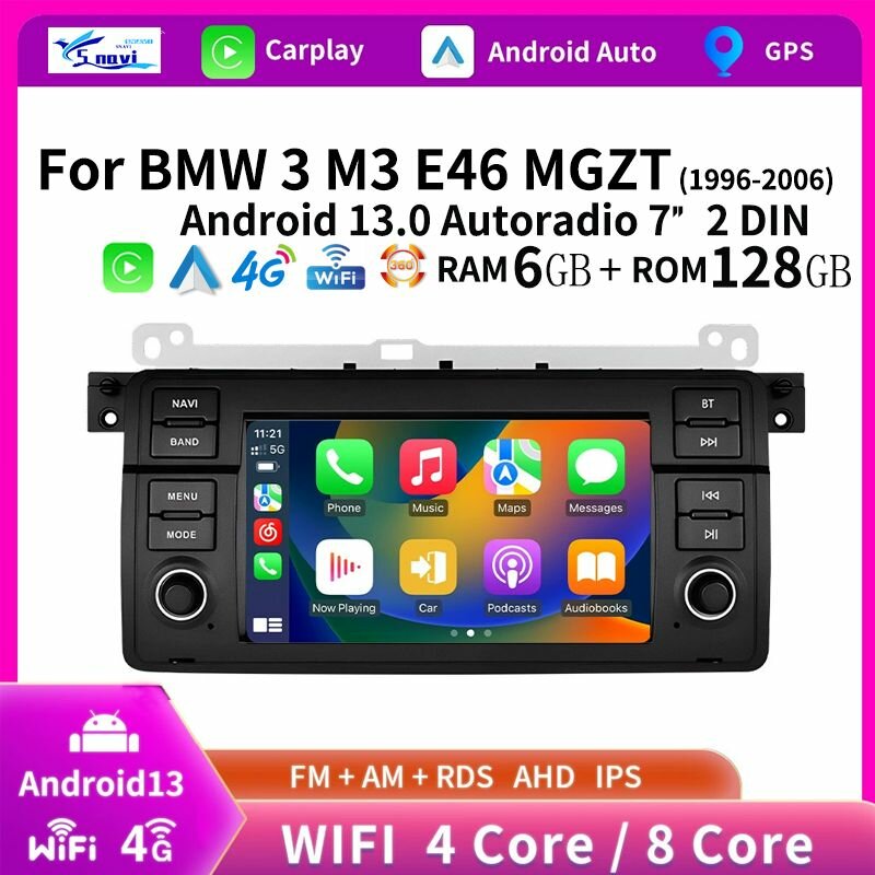 Speed Snavi Для BMW 3 E46 Land Rover 75 6+128GB Автомагнитола С 7 Дюймов Экран Carplay 2 Din Магнитола