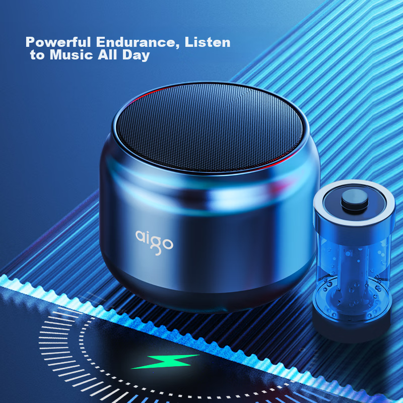 Aigo T98 Bluetooth Speaker, Wireless Desktop Speaker for Phone And Computer, Mini Portable Subwoofer, Supports Voice Calls, TWS Connectivity, Matte Silver