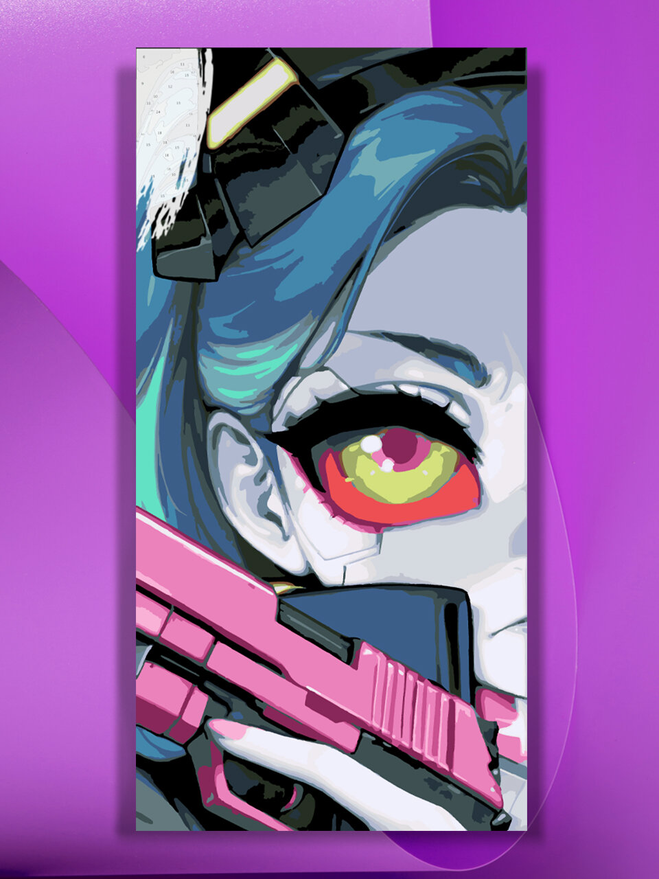 Картина по номерам на холсте Cyberpunk Edgerunners - Ребекка, 30 х 60 см