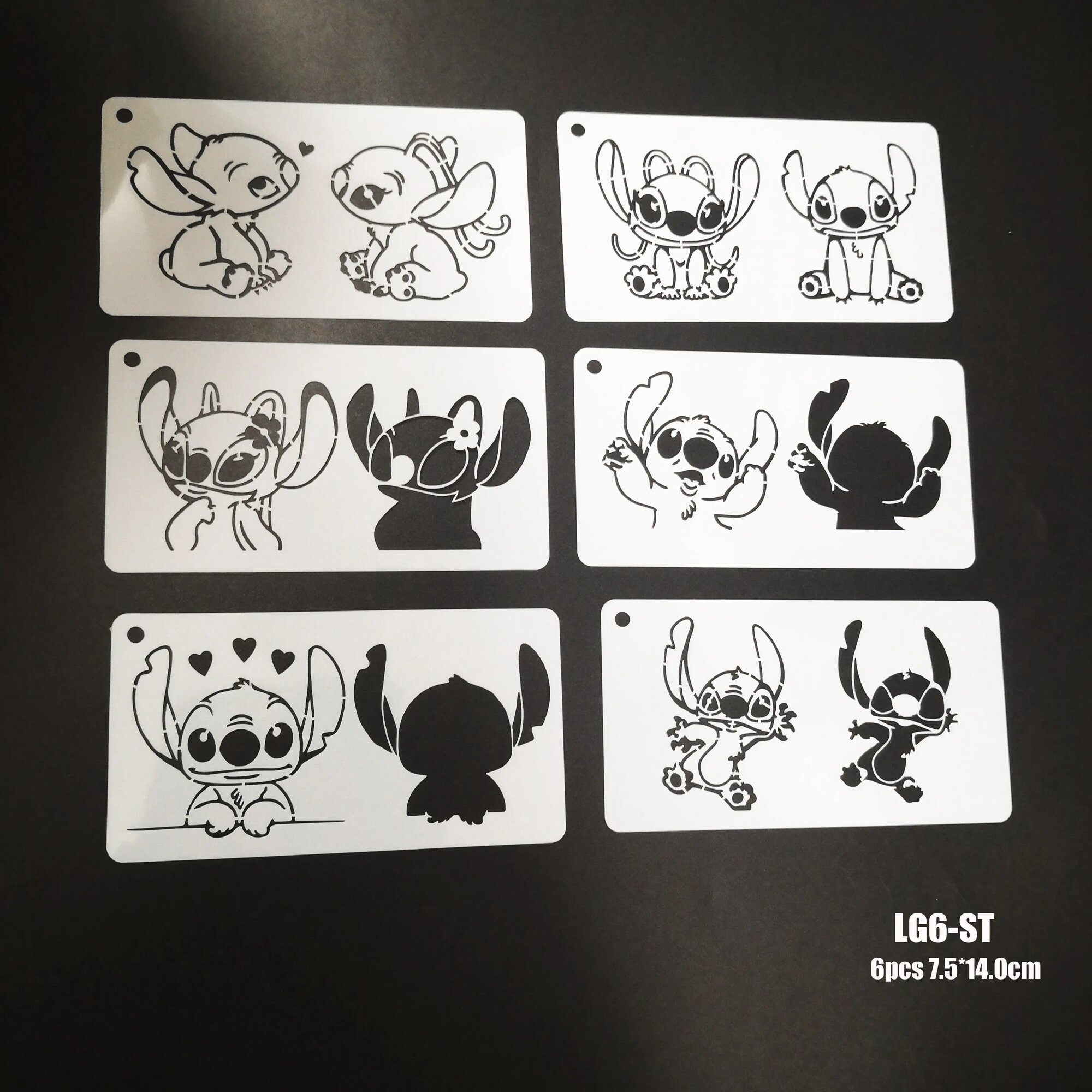 Трафареты для лица Stitch LG6-ST, 6 шт
