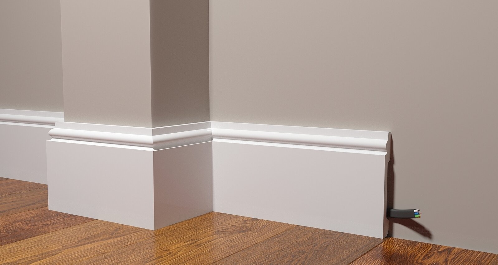 Плинтус напольный под покраску Декор Дизайн DD31, размер 138x20x2000мм 1 штука