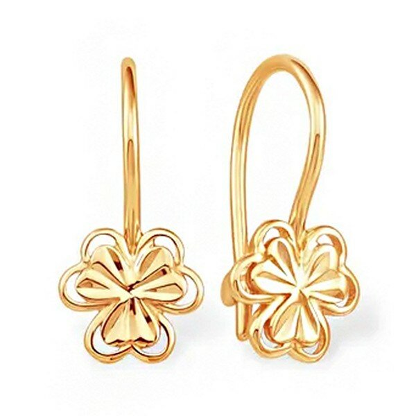 Серьги, красное золото, 585 проба