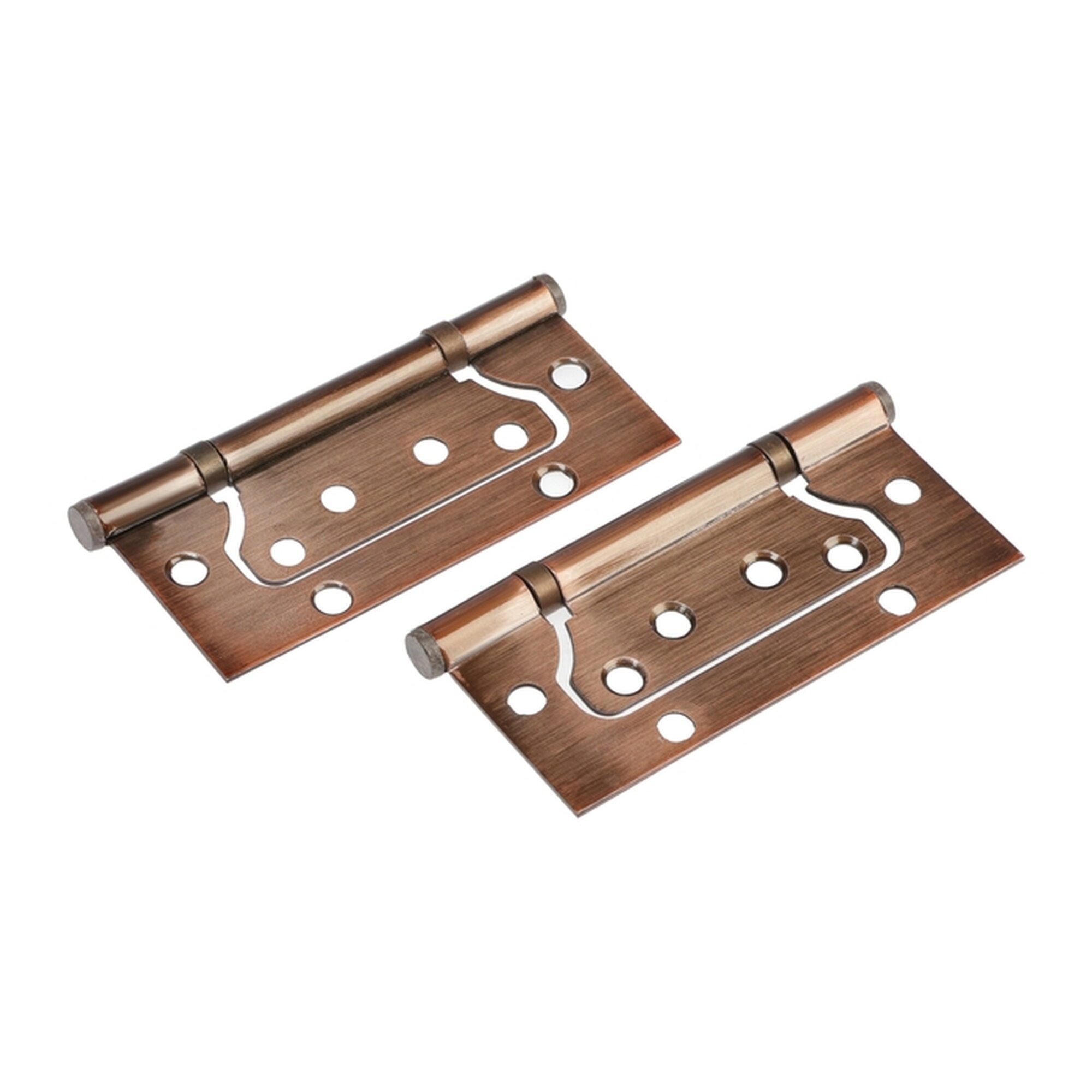 Петля-бабочка тундра, 100х70х1.3 мм, универсальная, без врезки, цвет медь, 2 шт