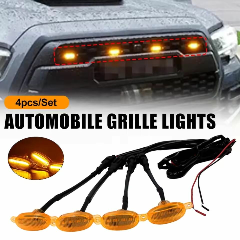 Дневные ходовые огни на автомобиль светодиодные в решетку радиатора / ДХО / Габаритные огни / Универсальные, для любого авто, 12В.