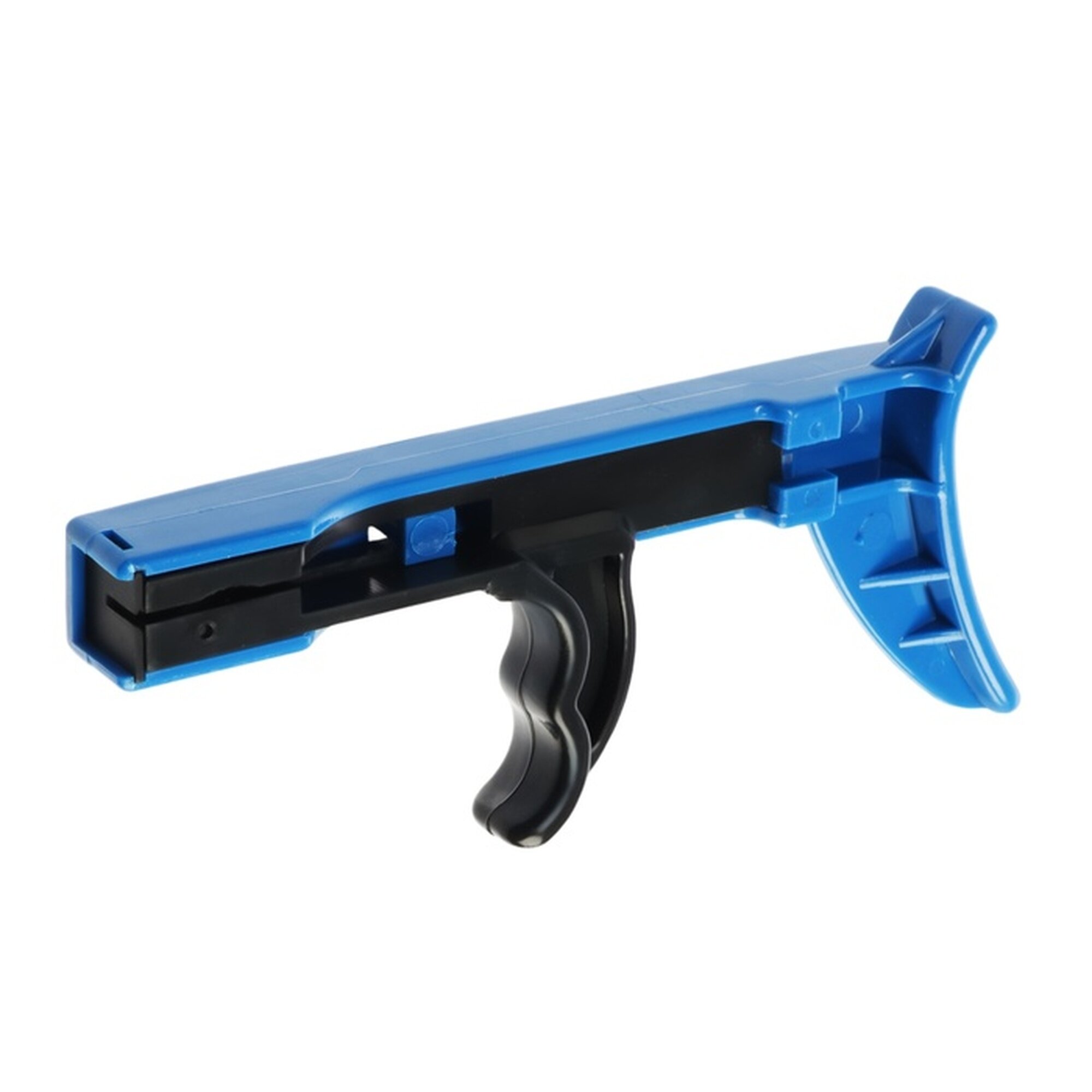 Пистолет для затяжки стяжек Тундра, рычажный механизм, пластик, синий/черный