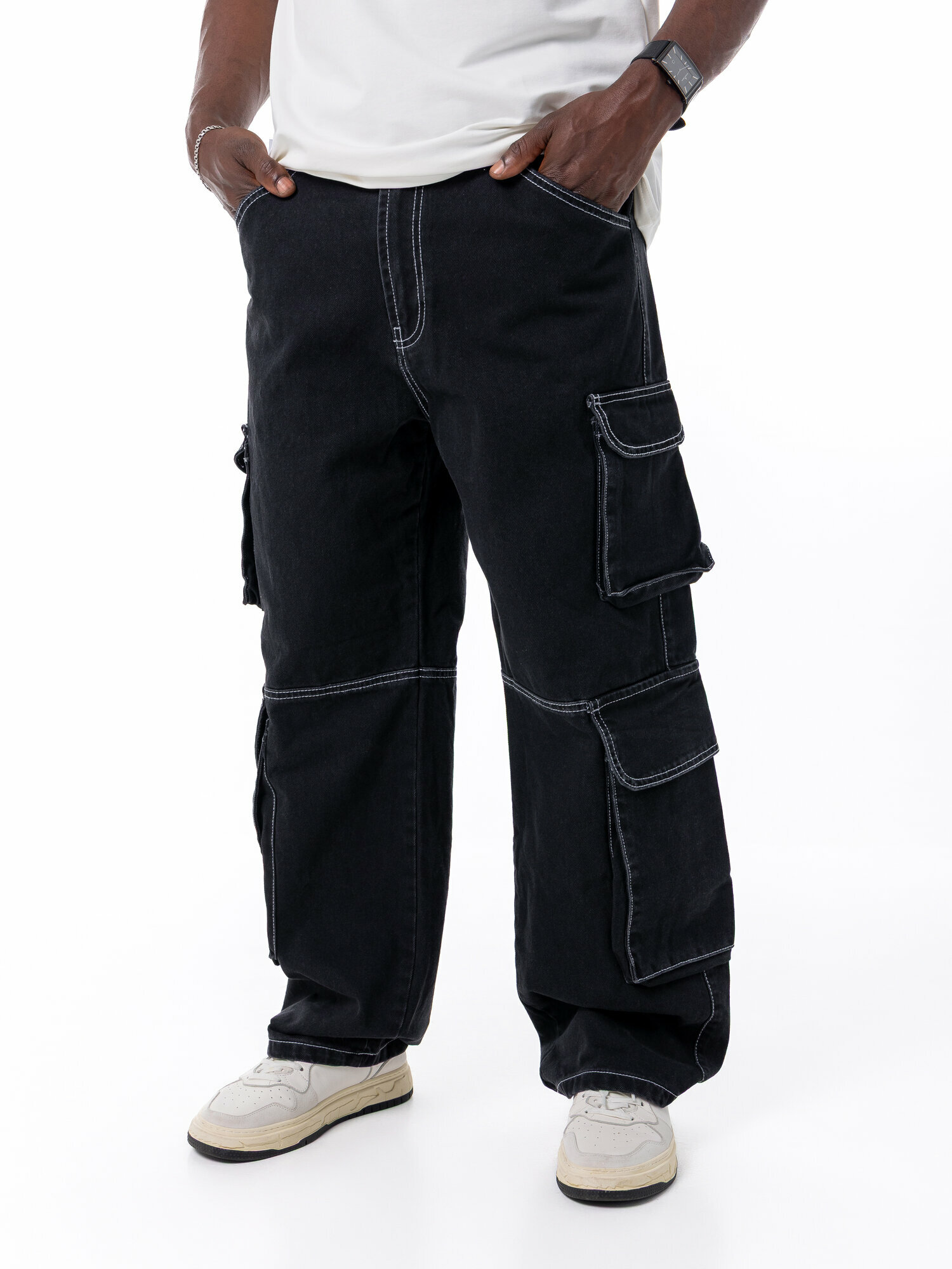 Брюки широкие с карманами