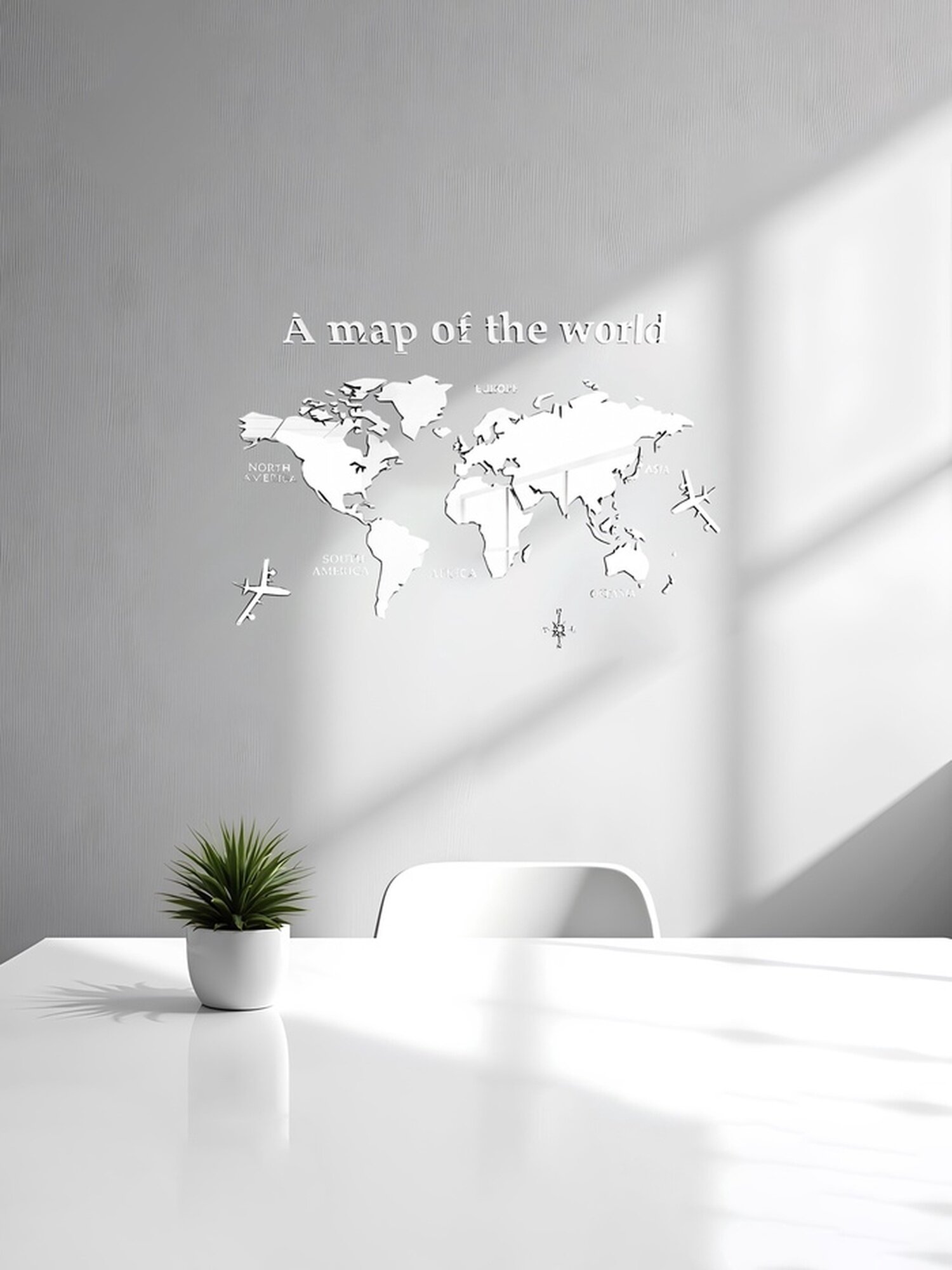 Наклейка интерьерная TAKE IT EASY «Карта мира», зеркальная, декор на стену, панно 100×180 см