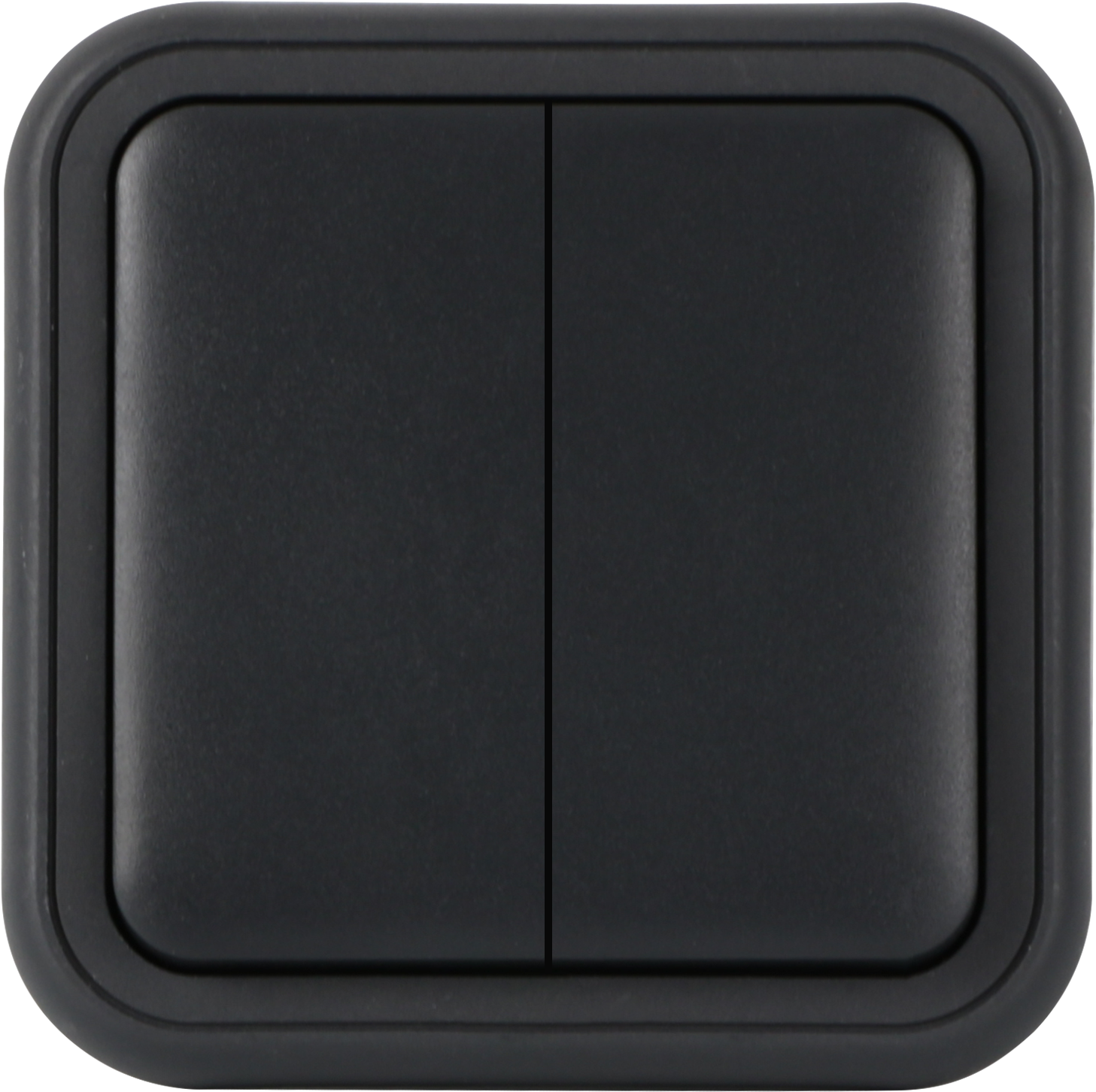 Выключатель 2-клавишный проходной встраиваемый 10A 250В IP55 на винтах, цвет антрацит, серия W55 Donel