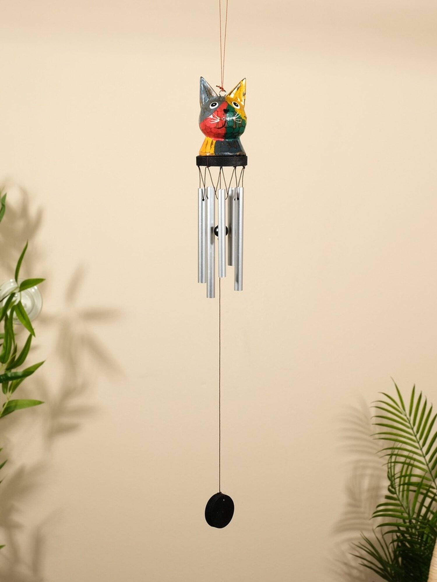 Музыка ветра Сима-ленд "Кот", дерево, алюминий, 8 x 8 x 80 см