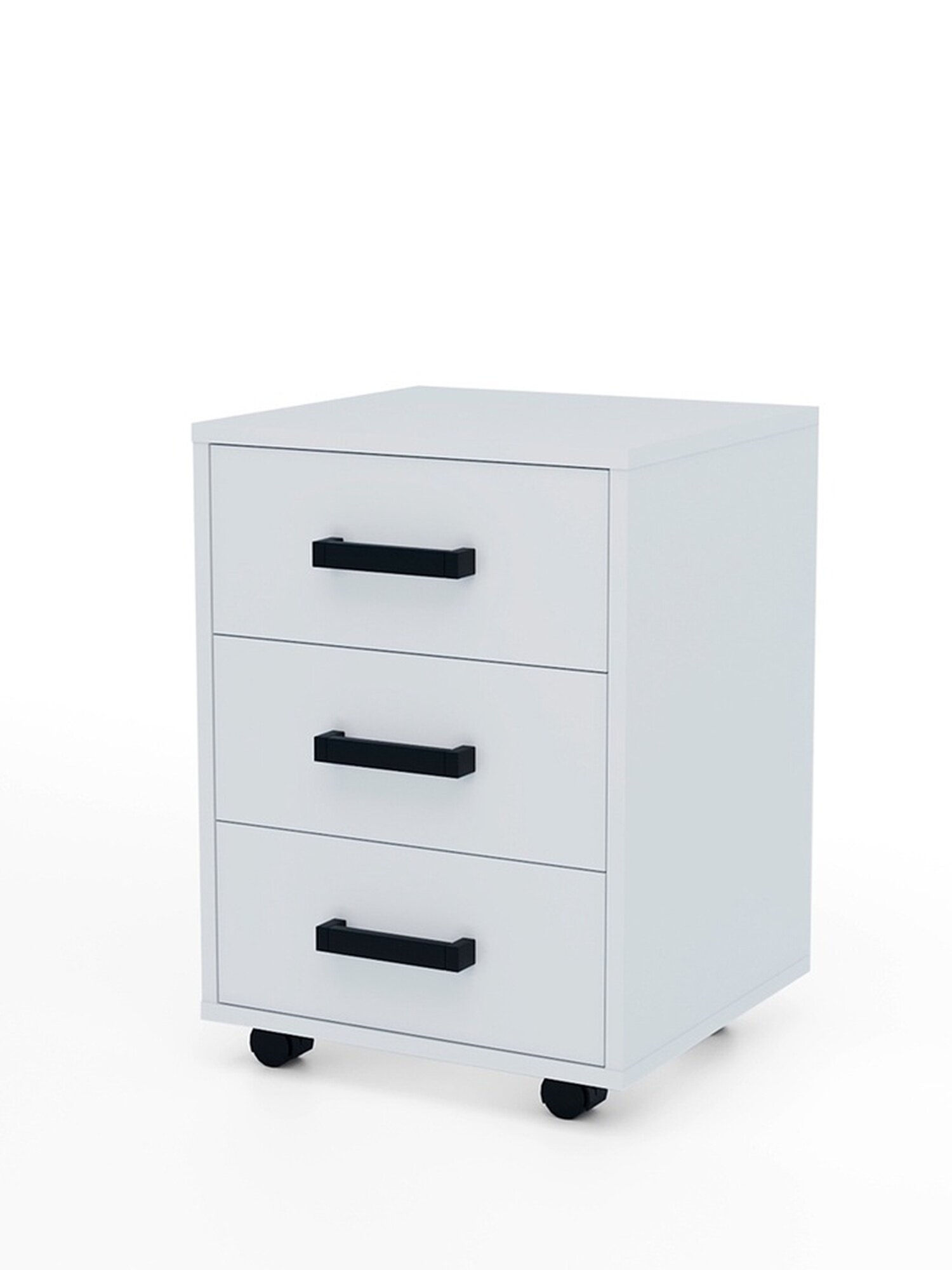 Тумба Клик Мебель, выкатная, на колесиках, белая, 42 см x 40 см x 58,5 см