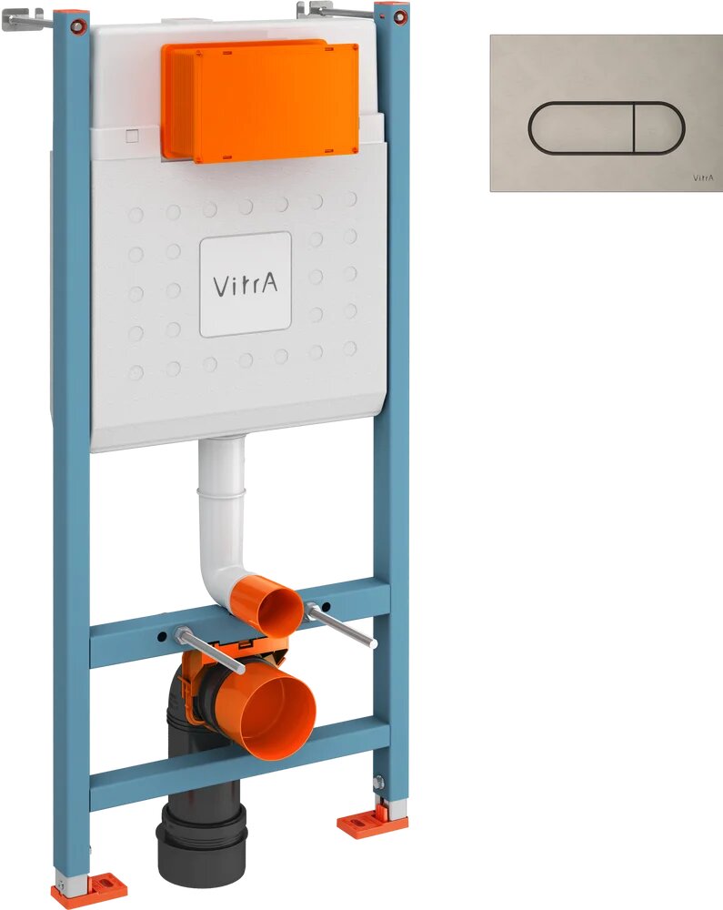 Комплект Инсталляция VitrA V-Fix Core 732-5800-01 / Кнопка Root Round 740-2295 цвет никель