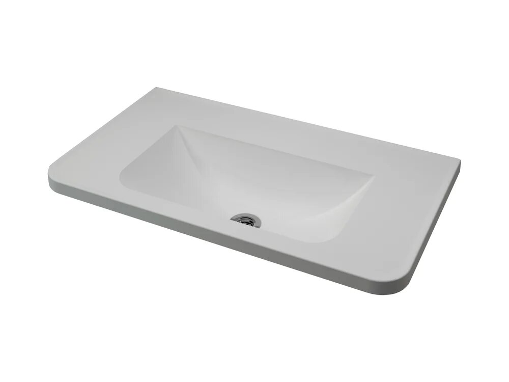 Мебельная раковина Stella Polar Роберта 80 из искусственного мрамора, раковина для ванной, белая, прямоугольная