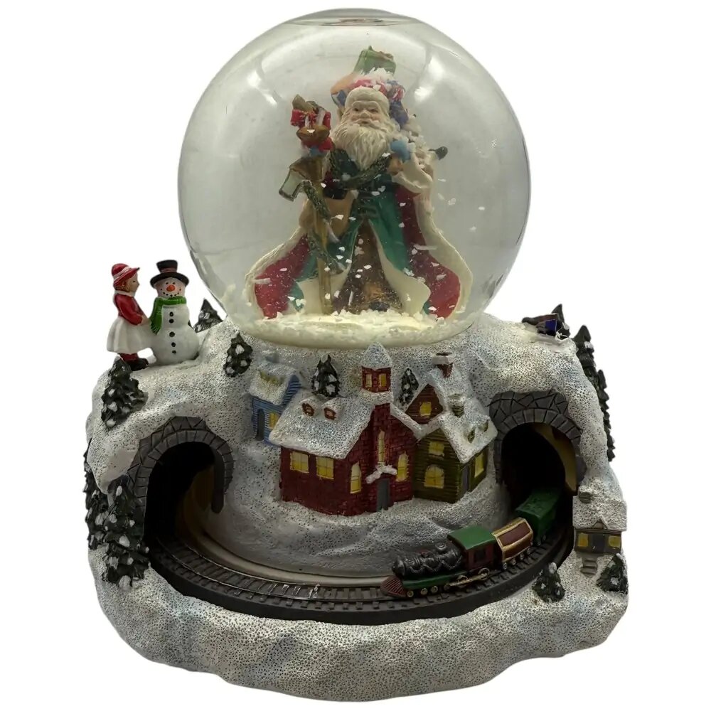 Статуэтка "Новогодняя Дед Мороз", 16 см, музыкальная, полирезина, стекло, 1990-2000 гг, Китай