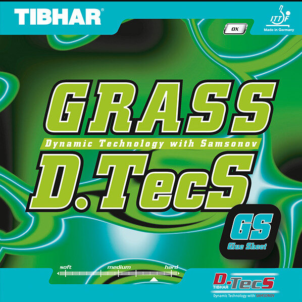 Накладка для ракетки настольного тенниса TIBHAR Grass DTecs "GS", Красный толщина губки OX