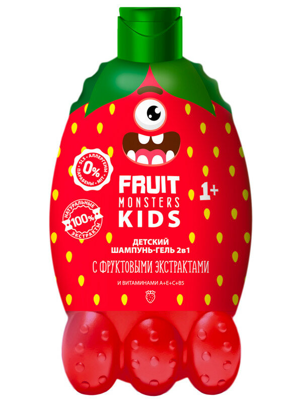 Шампунь фрутомонстры гель 2в1 детский Лесные ягоды серии Mega monsters, 400 мл