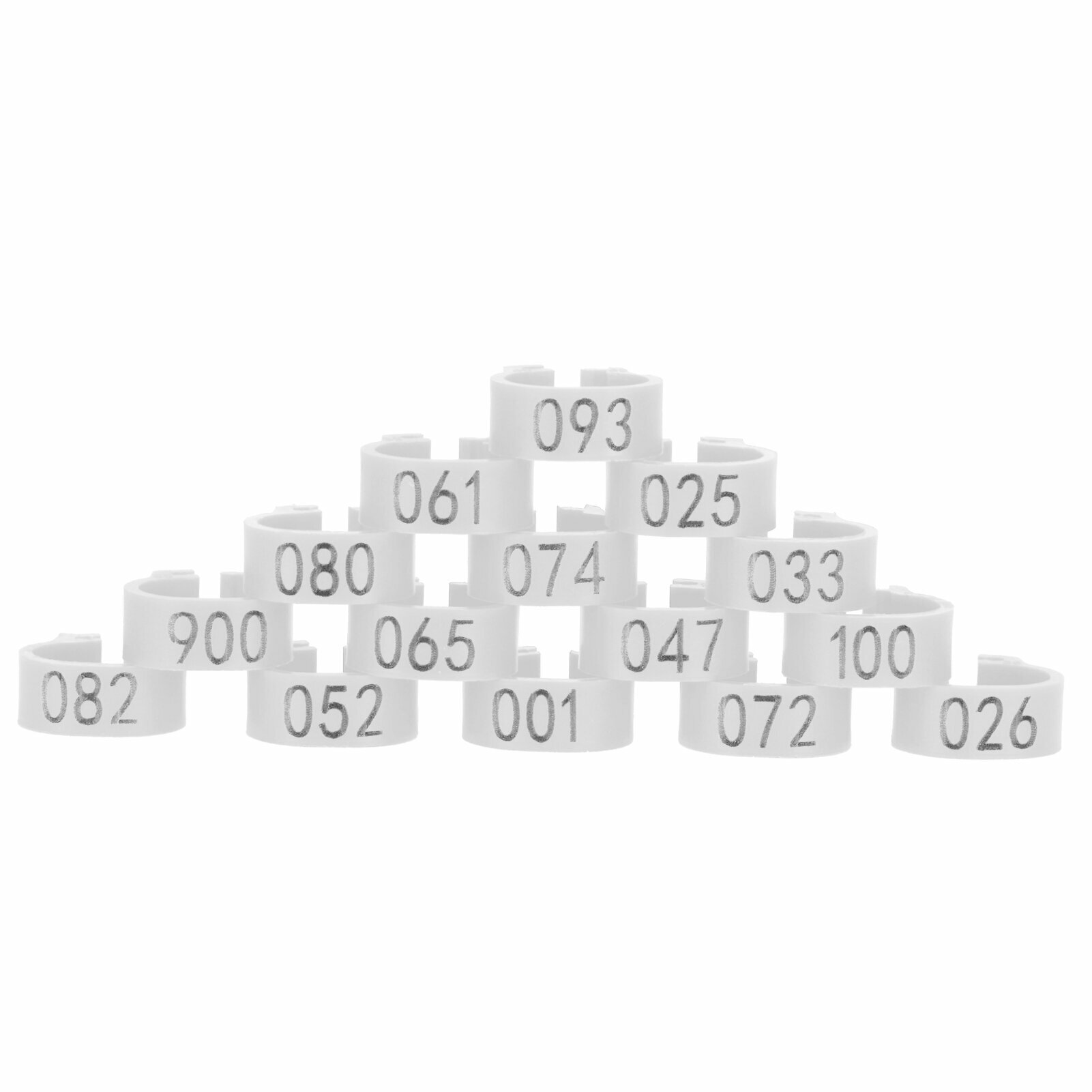 001-100 Многоразовое кольцо на лапку птицы с номером для голубей, зажим для идентификации, аксессуар для птицы, белый