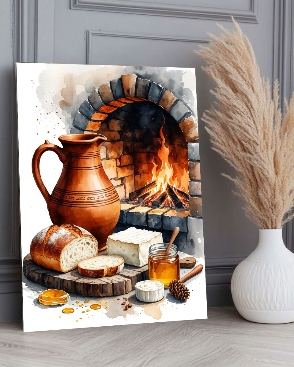 Картина по номерам "Деревенский очаг" 40х50 см, хлопковый холст на подрамнике, акрил, Hobby Home