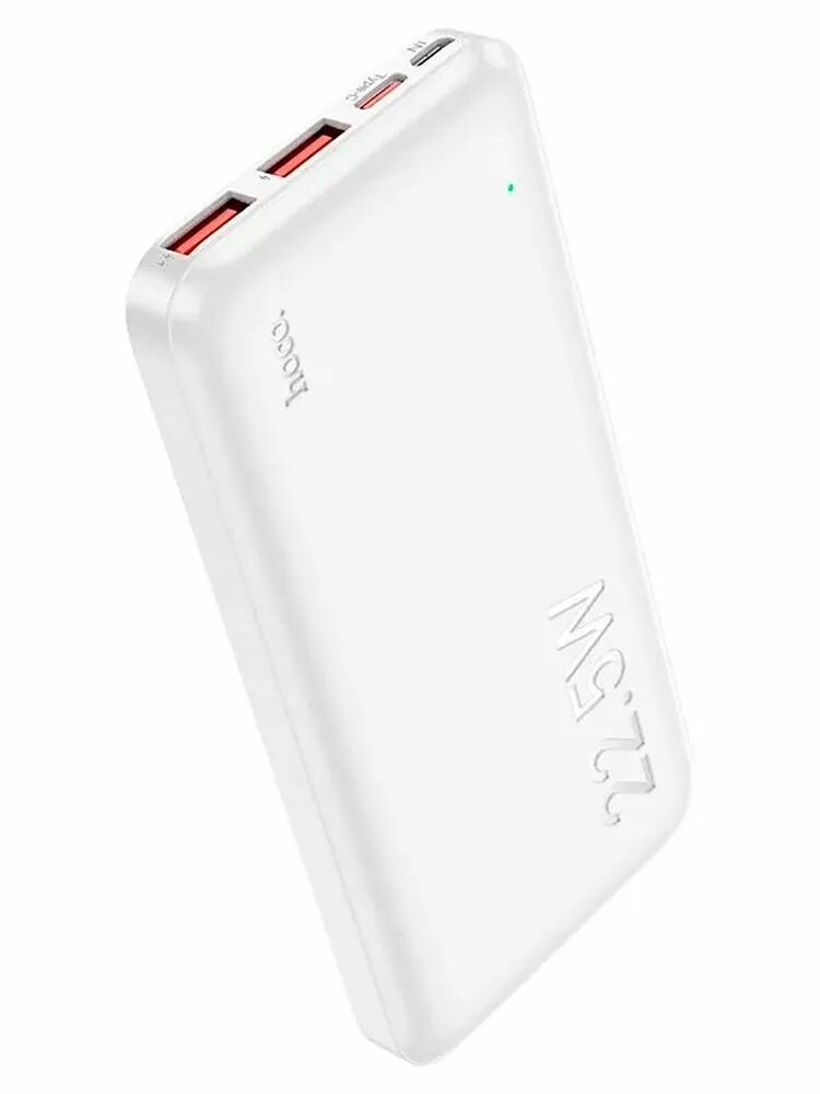 HOCO Внешний аккумулятор Power bank Повербанк с быстрой зарядкой J101, 10000 мАч, белый