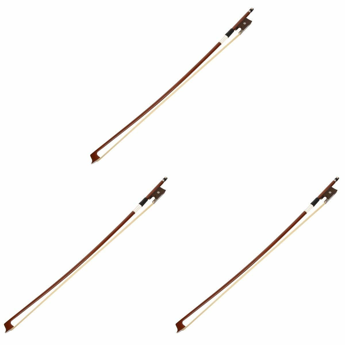 Трёхштукочный деревянный смычок 1/4 для скрипки кофейного цвета, сбалансированный для обучения