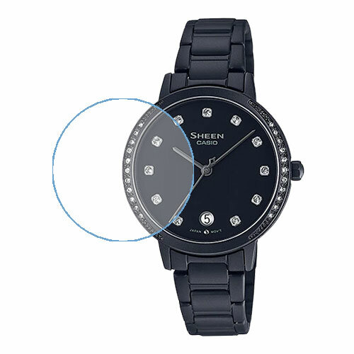 Скрин Мобайл защитный экран для часов Casio SHE-4056BD-1A из нано стекло 9H