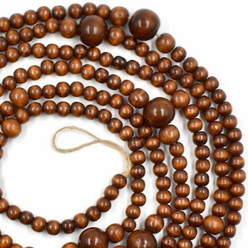 Деревянная гирлянда из бисера Рождественская украшение рождественской елки-коричневый