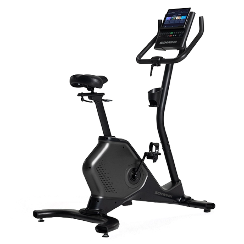 Вертикальный велотренажер SCHWINN 590U, электромагнитная система нагрузки, чёрный