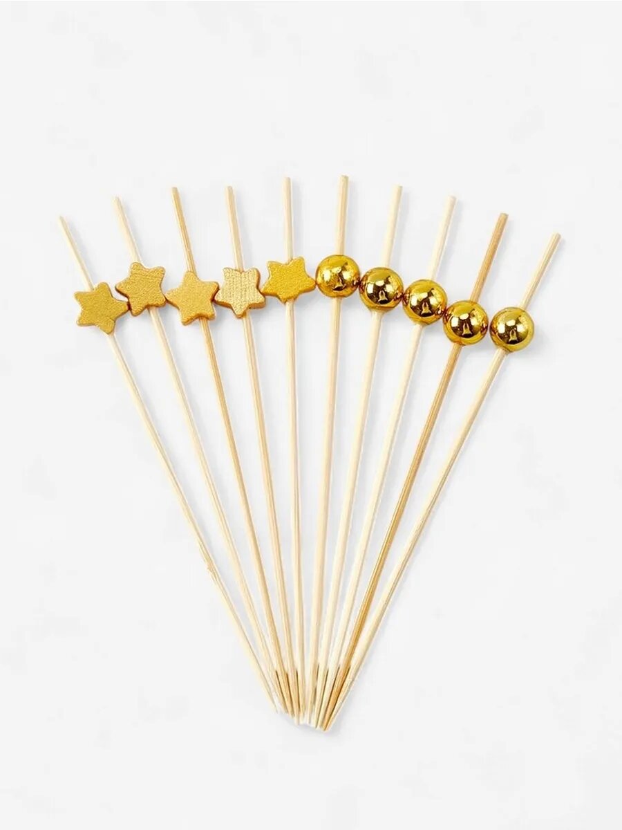 Золотые шпажки для канапе, 100 шт.