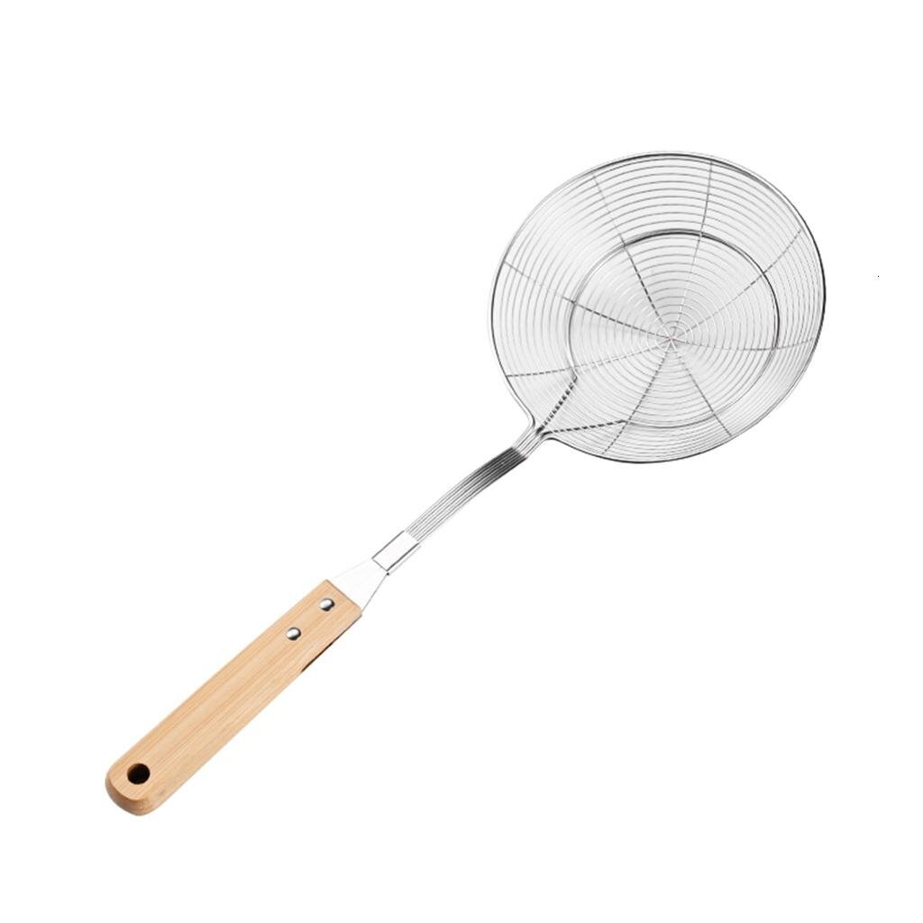 Сито-шумовка из нержавеющей стали с деревянной ручкой, M