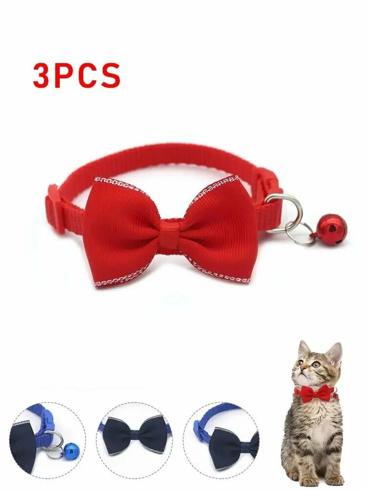 Ошейник-бантик для домашних животных, ошейник для кошек, бант с колокольчиком