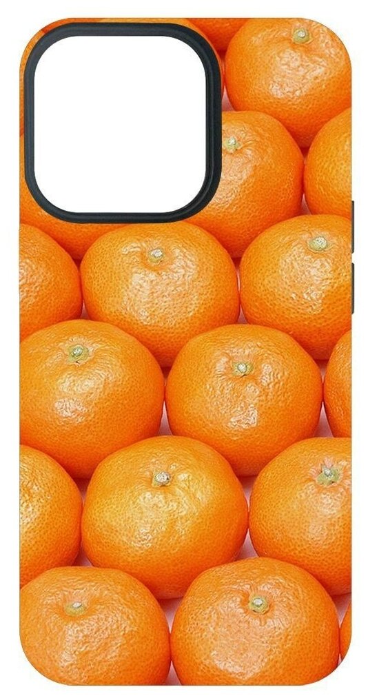 Чехол-накладка Krutoff Софт Кейс Мандаринки для iPhone 13 Pro черный