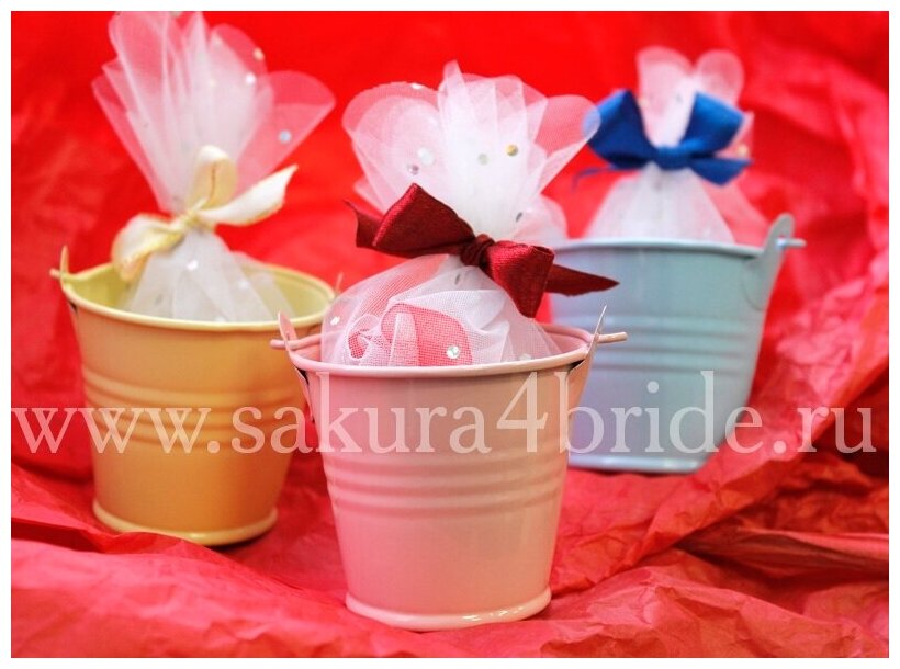 Бонбоньерки Sakura Розовые ведерки - Упаковка, 34 шт